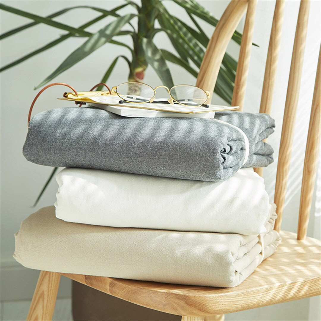 100% Natural Cotton Plain Bedding Sets Beige/gray/white Duvet - Etsy