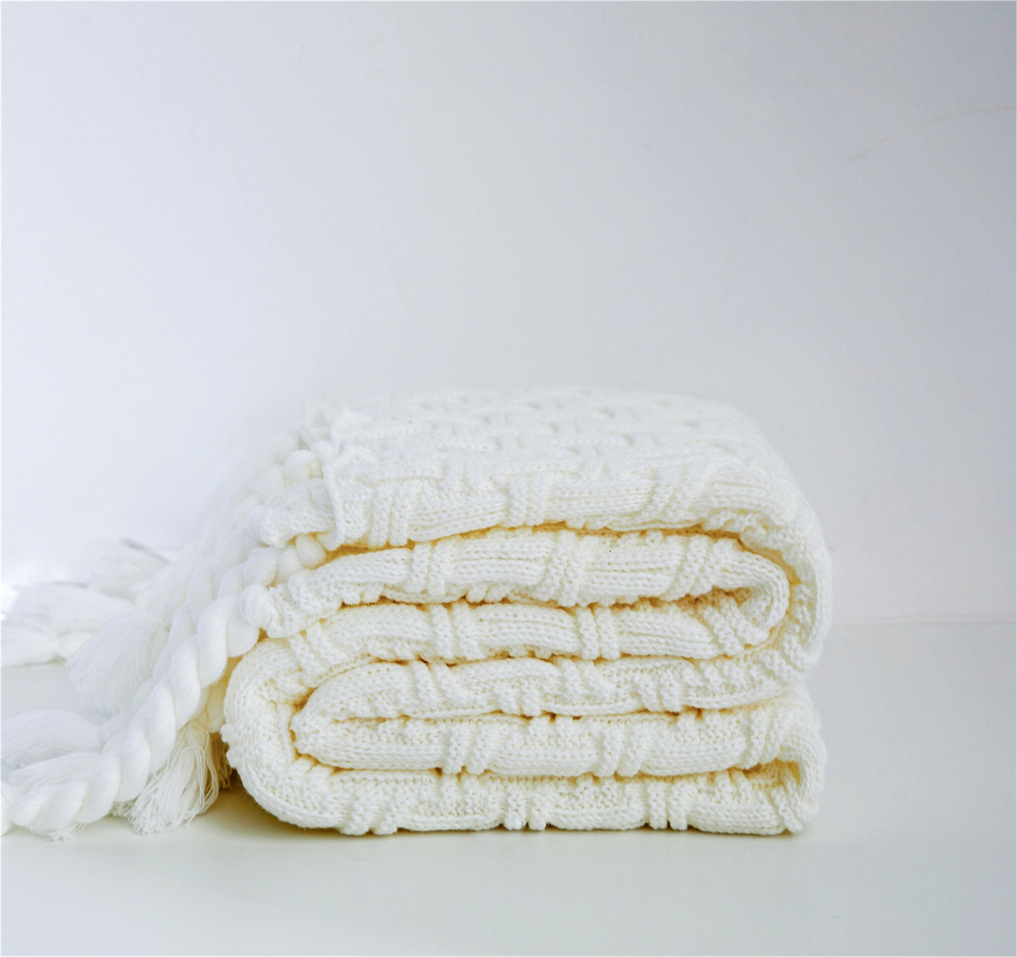 Beautiful White Throw Blanket Woven Tassel Leisure Cape Office - Etsy