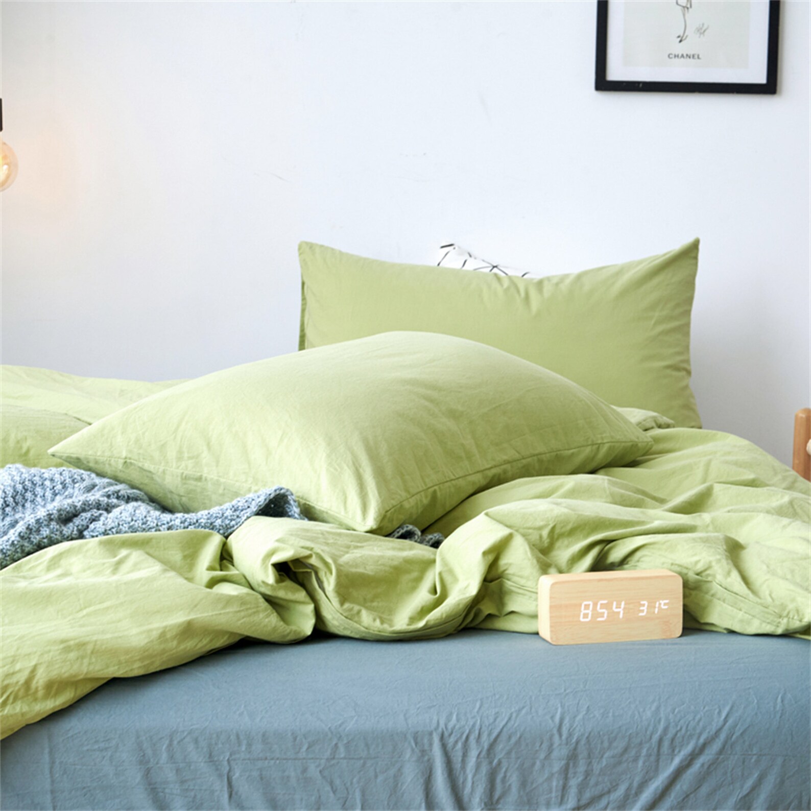 Avocado Green Bedding Sets 4 Pcs Bright Green Duvet - Etsy