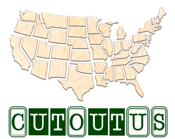 USA State MAP Cut Out Custom Size Unfinished US States Laser - Etsy