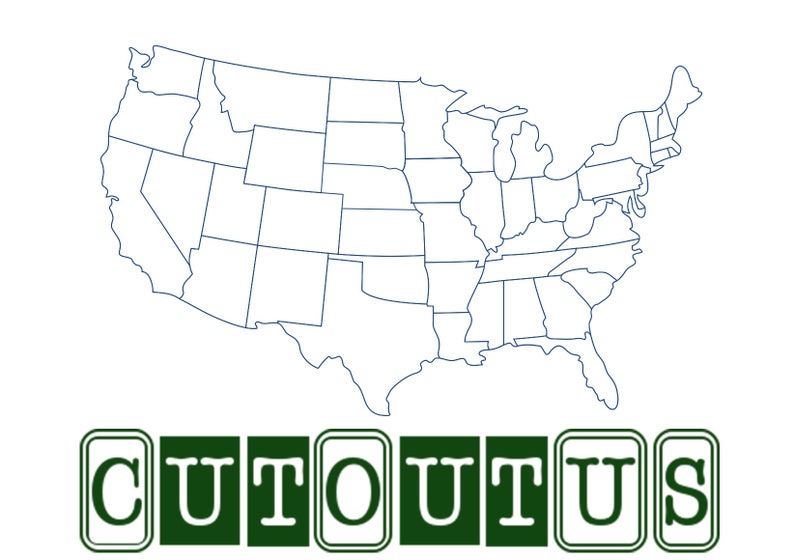 USA State MAP Cut Out Custom Size Unfinished US States Laser Nursery ...