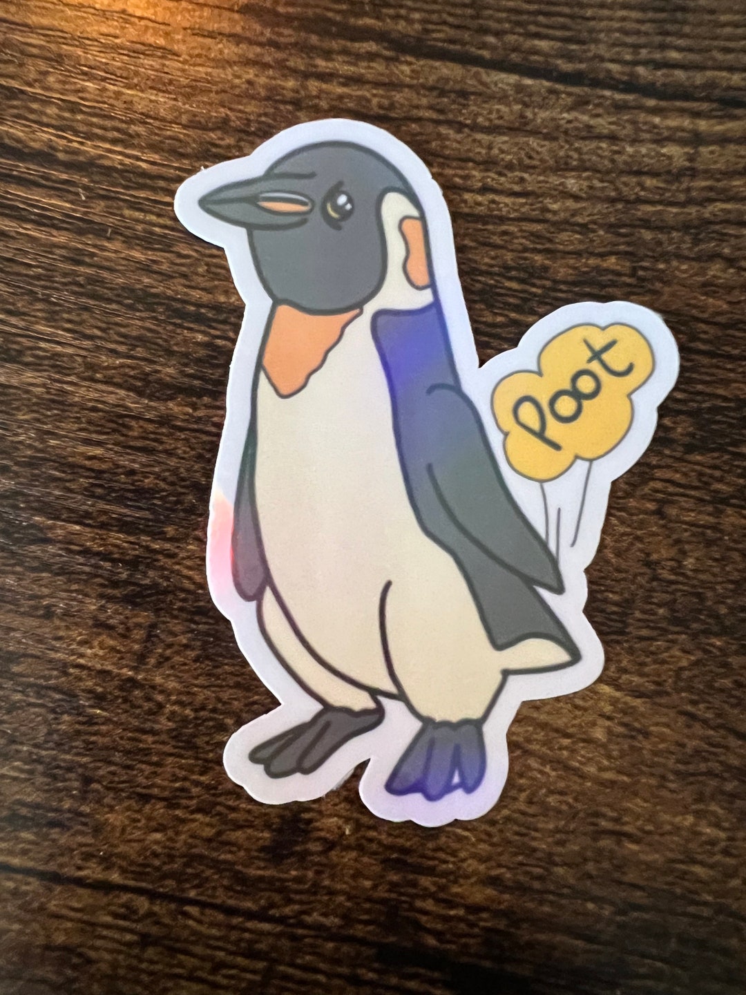 Cute Penguin Farting Holographic 3 Inch Sticker Poot Sticker - Etsy