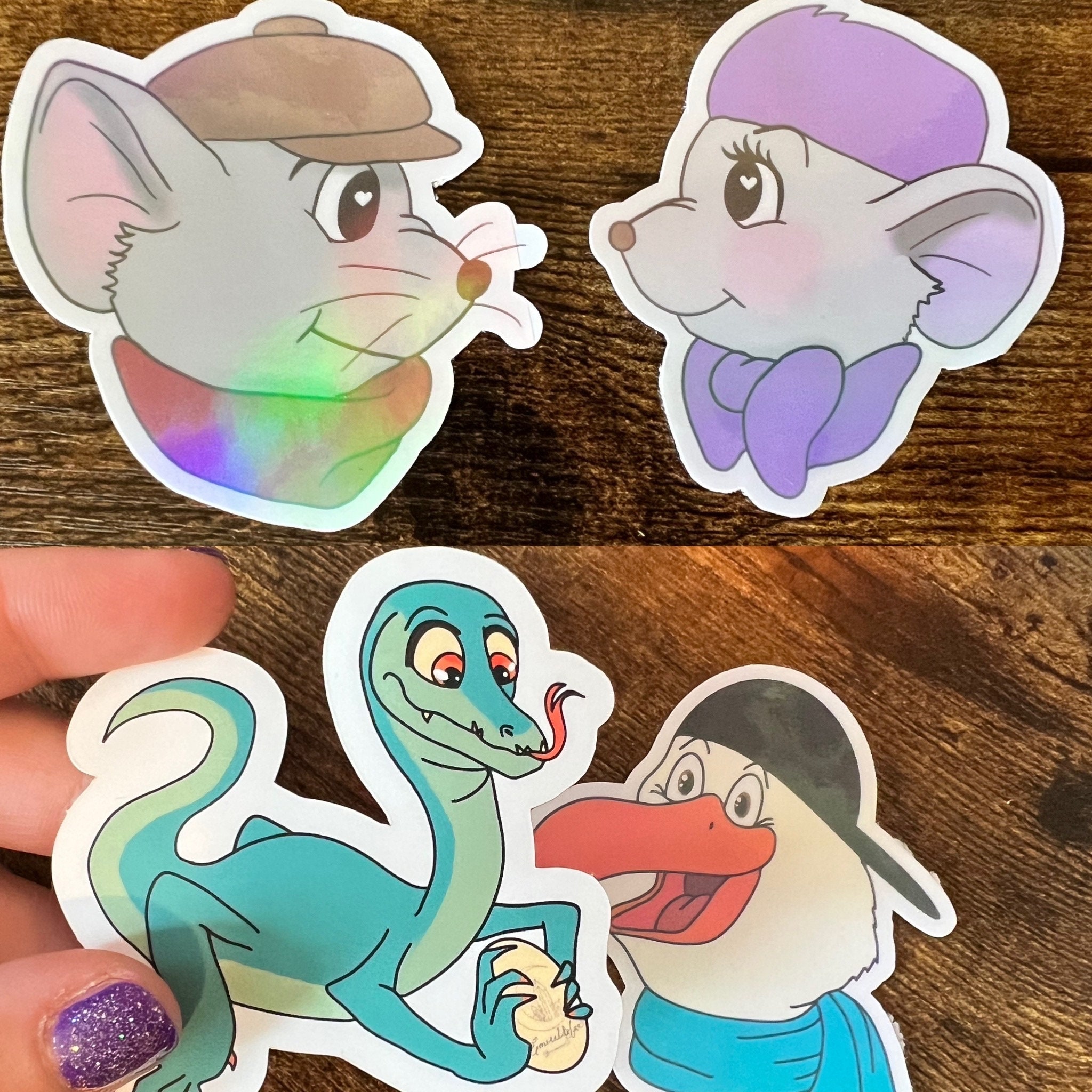 The Rescuers Down Under 3 Inch Stickers Bianca & Bernard, Wilbur, and ...