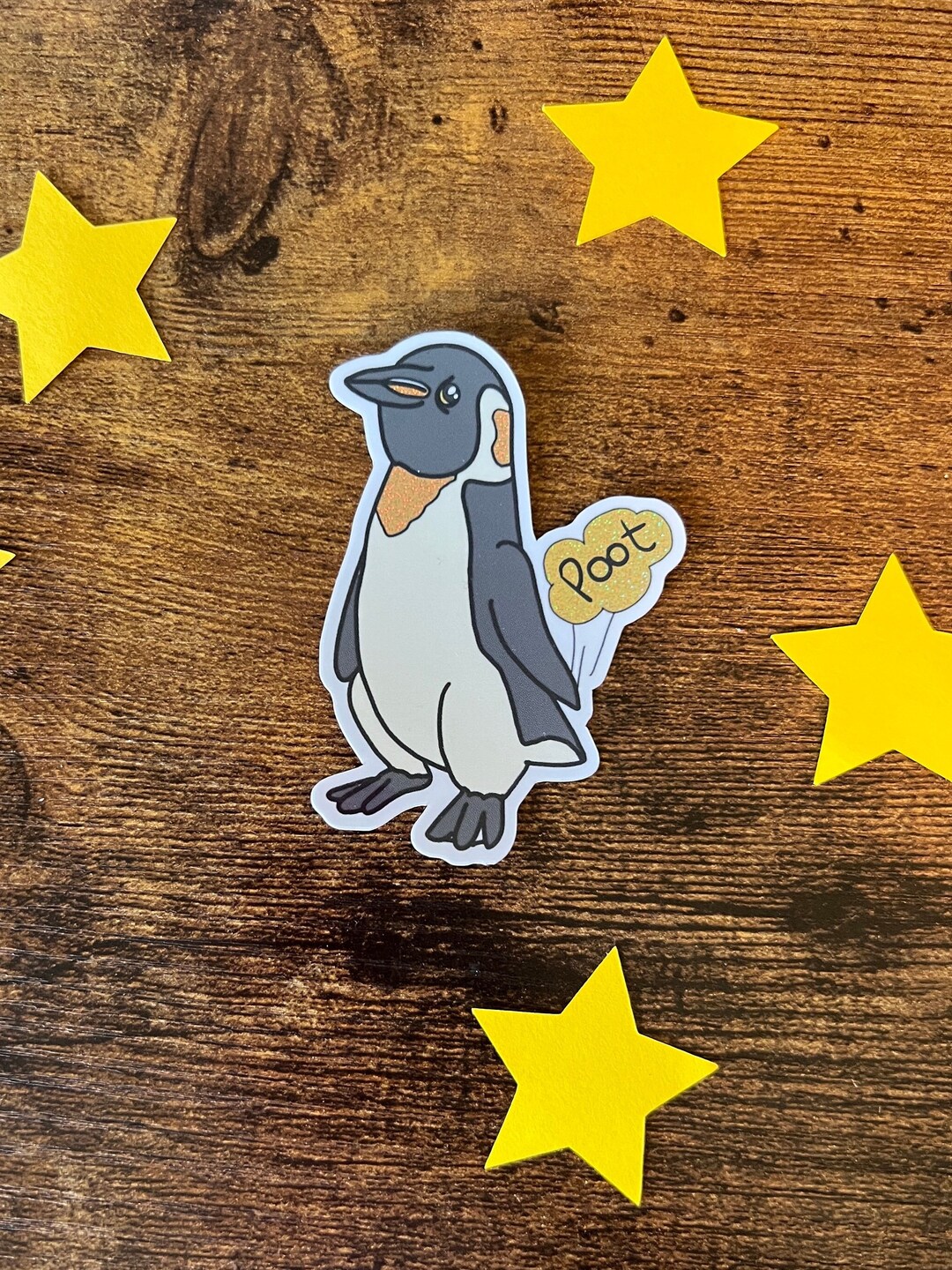 Cute Penguin Farting Holographic 3 Inch Sticker Poot Sticker Hydroflask ...