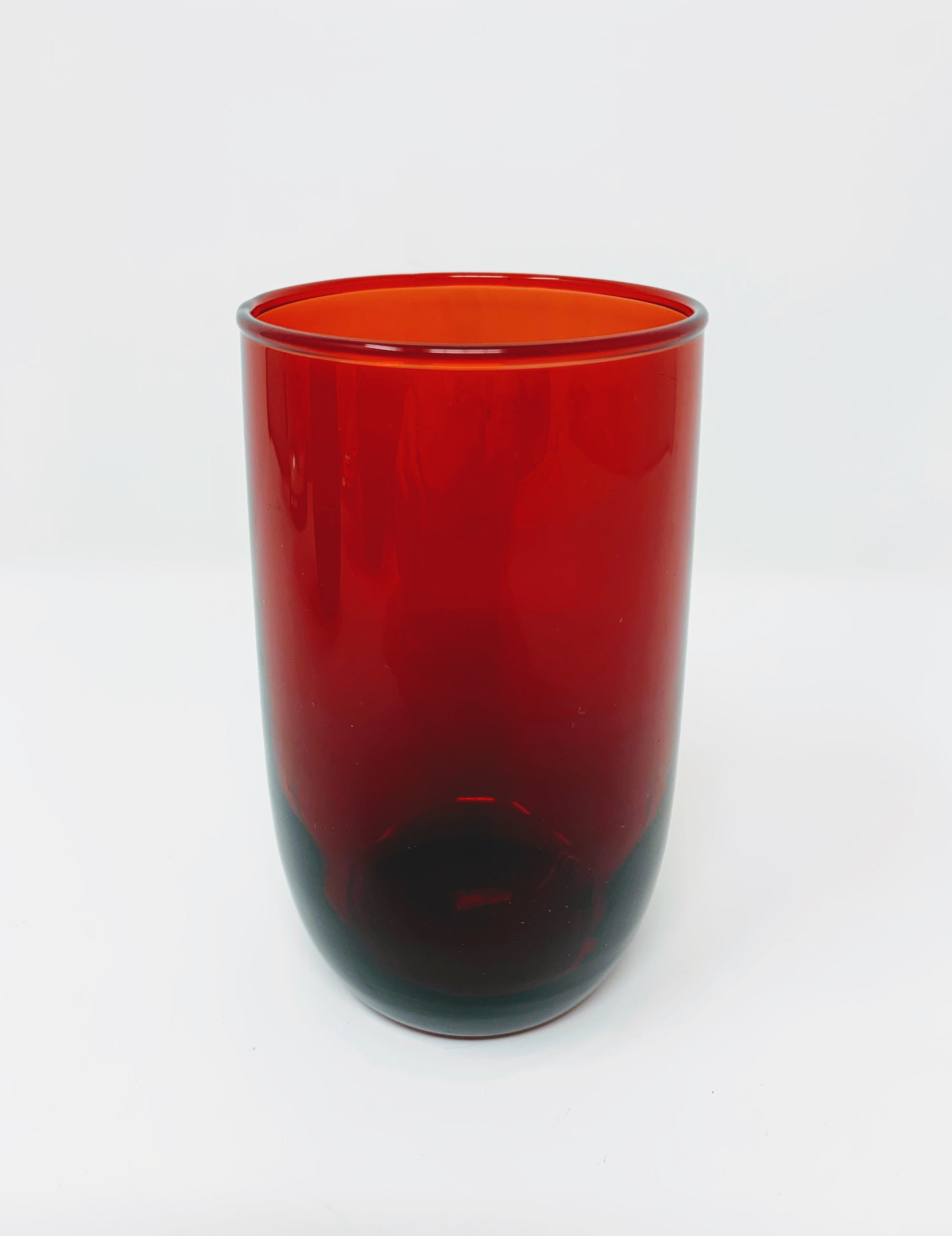 Six Vintage Roly Poly Royal Ruby Red Flat 9oz Tumblers - Etsy