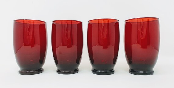 Four Vintage Anchor Hocking Baltic Royal Ruby Goblets | Etsy