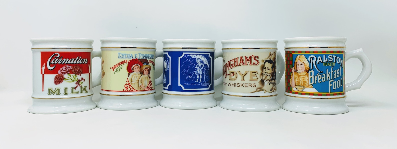 Set of Five Vintage Mugs the Collector’s Studio/franklin Mint/made in ...