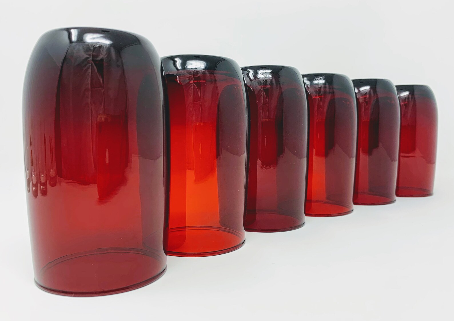 Six Vintage Roly Poly Royal Ruby Red Flat 9oz Tumblers - Etsy