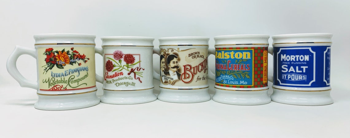 Set of Five Vintage Mugs the Collector’s Studio/franklin Mint/made in ...