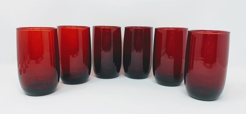 Six Vintage Roly Poly Royal Ruby Red Flat 9oz Tumblers - Etsy