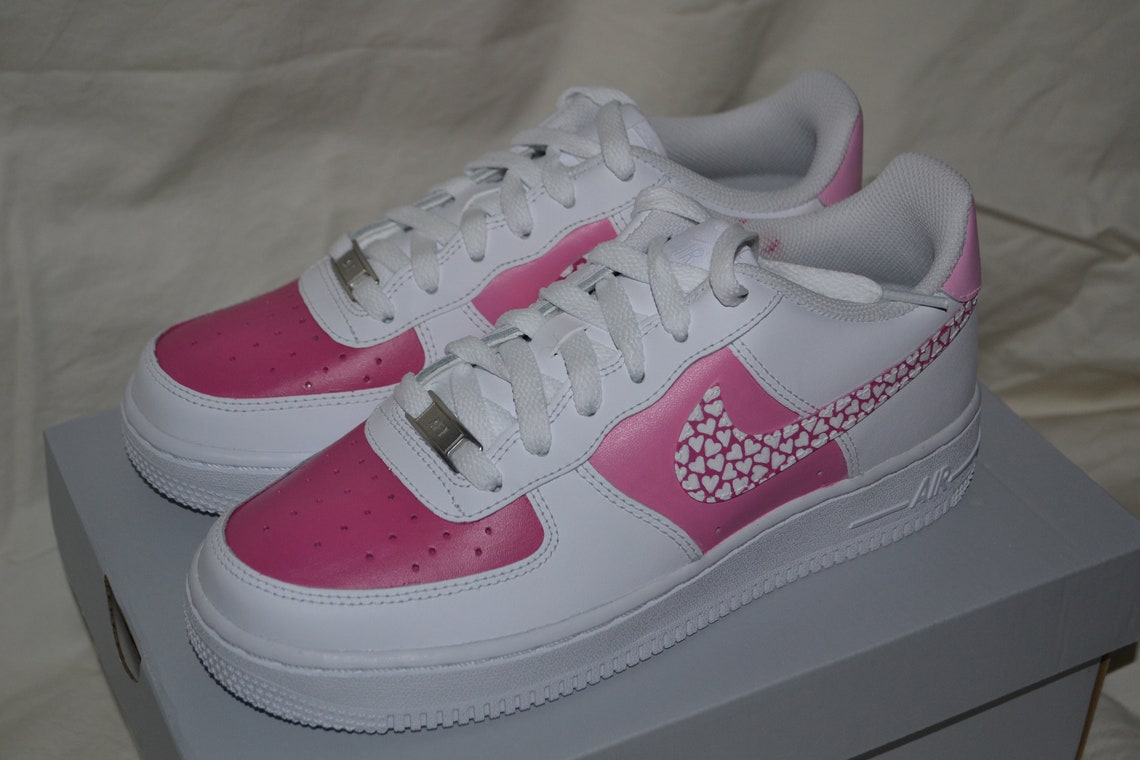 Air Force 1s With Hearts on Swoosh - Etsy