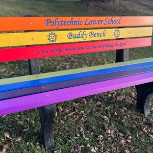 Buddy Bench Filled With Colored Epoxy—-the Only Way to Have a Friend is ...