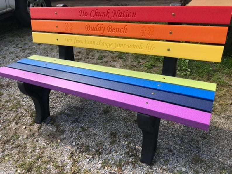 Buddy Bench in Reverse Rainbows Colors (purple on Top) Made From ...