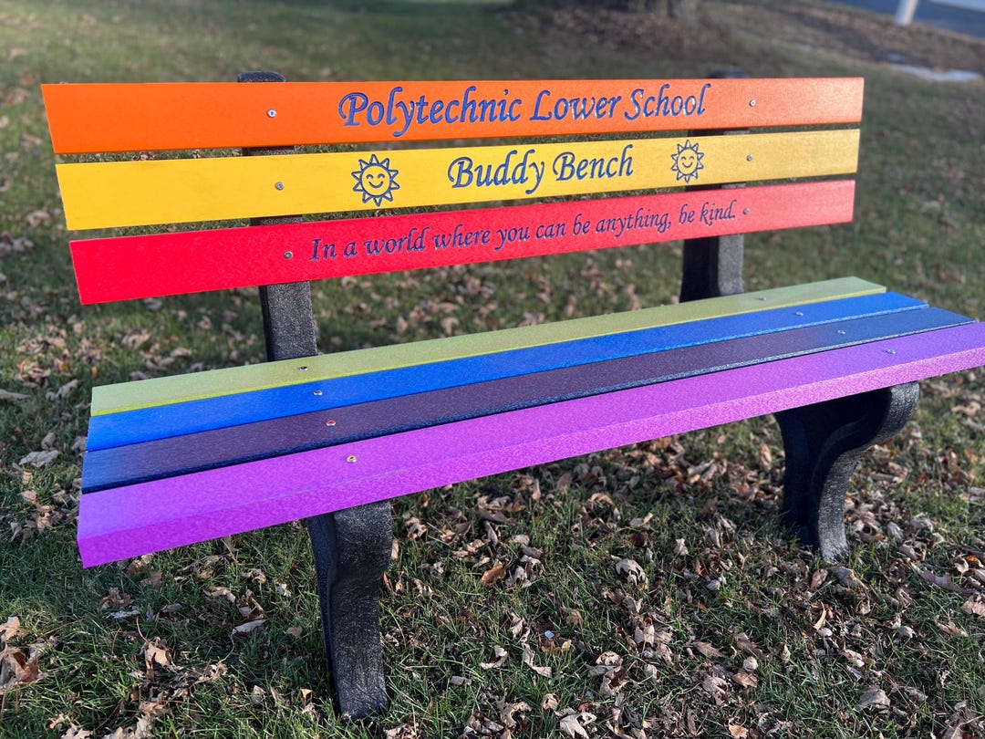 Buddy Bench Made From Recycled Plastic Lumber, With Recycled Plastic ...