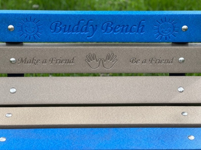 Kids Buddy Bench~with Make a Friend (hand Prints) Be a Friend - Etsy