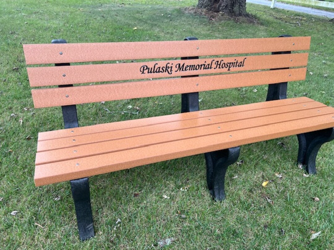 6 Ft Recycled Plastic Park Bench With Personalization Epoxy Filled ...