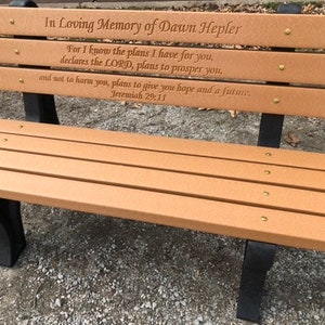 Memorial Bench ~ Made With Recycled Plastic ~ 50+ Year Life - Etsy