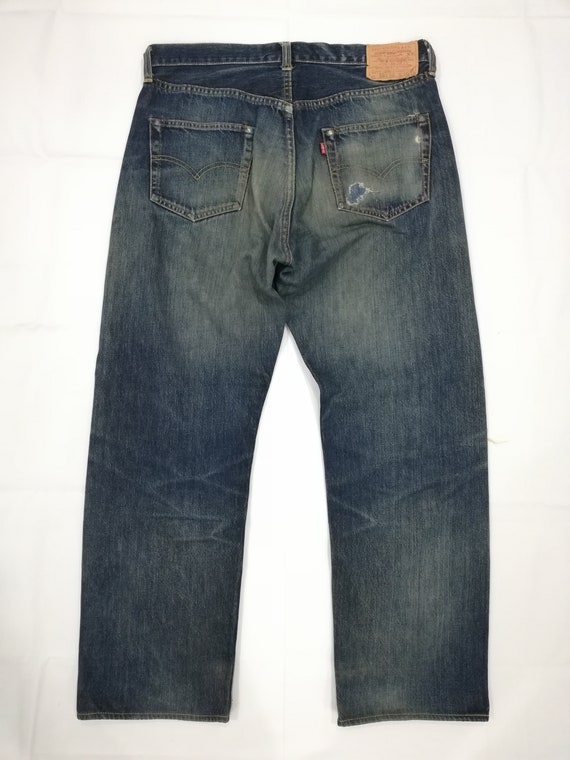 W35 Reworked Levis 501XX 1955 Model USA with Handstit… - Gem