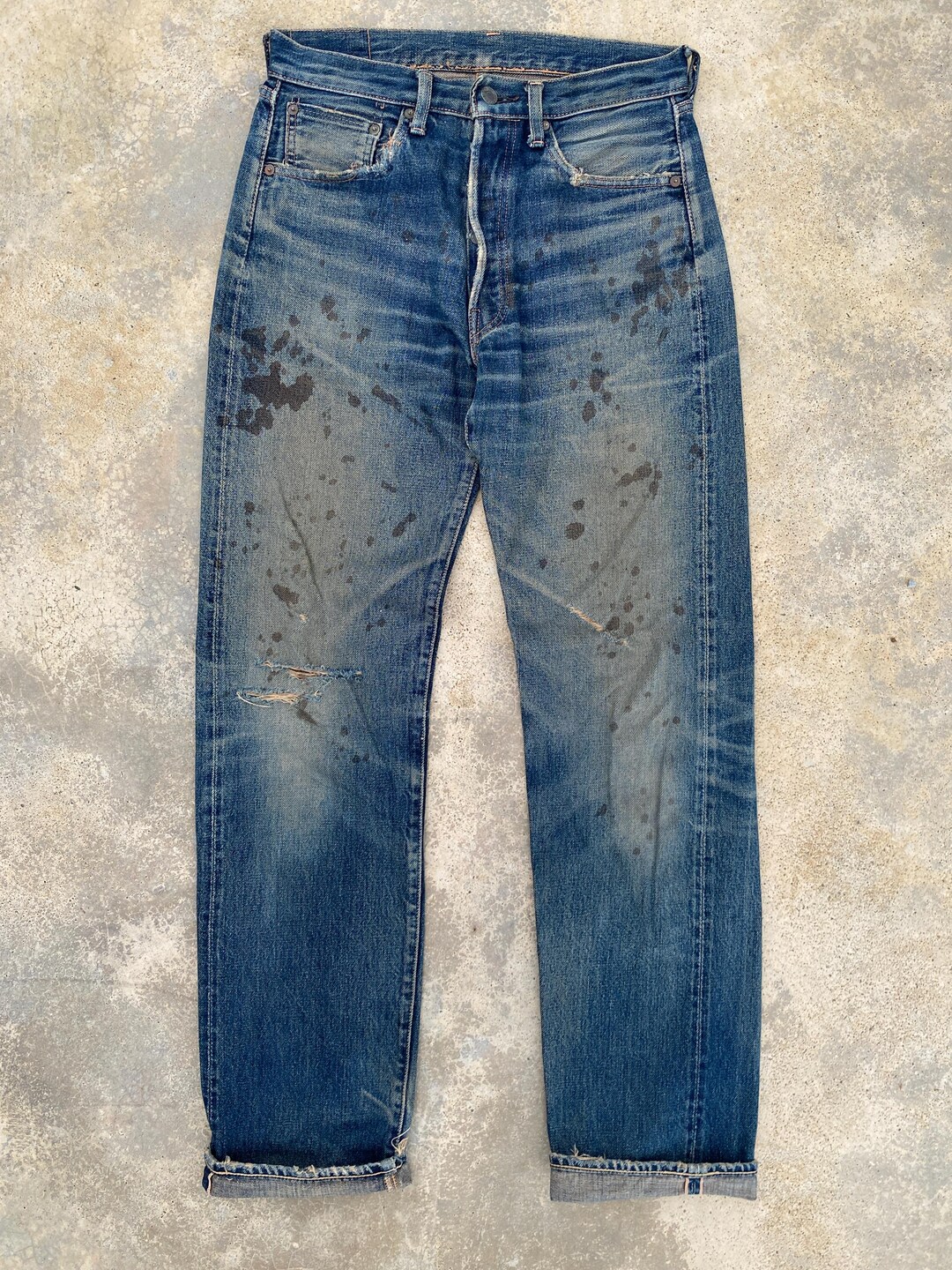 W30 Levis 501XX Big E Vintage Wash LVC 1955 Japan Distressed Jeans ...