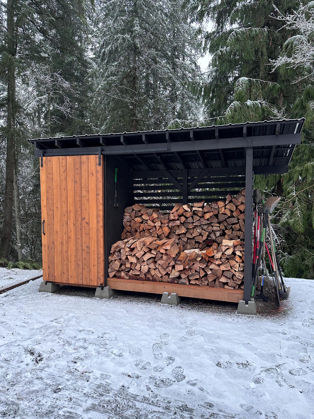 4x12 Firewood Shed Plans PDF - Firewood Storage Shed With Sliding Door ...