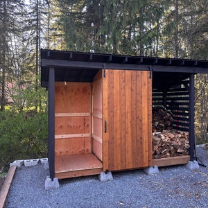 4x12 Firewood Shed Plans PDF - Firewood Storage Shed With Sliding Door ...