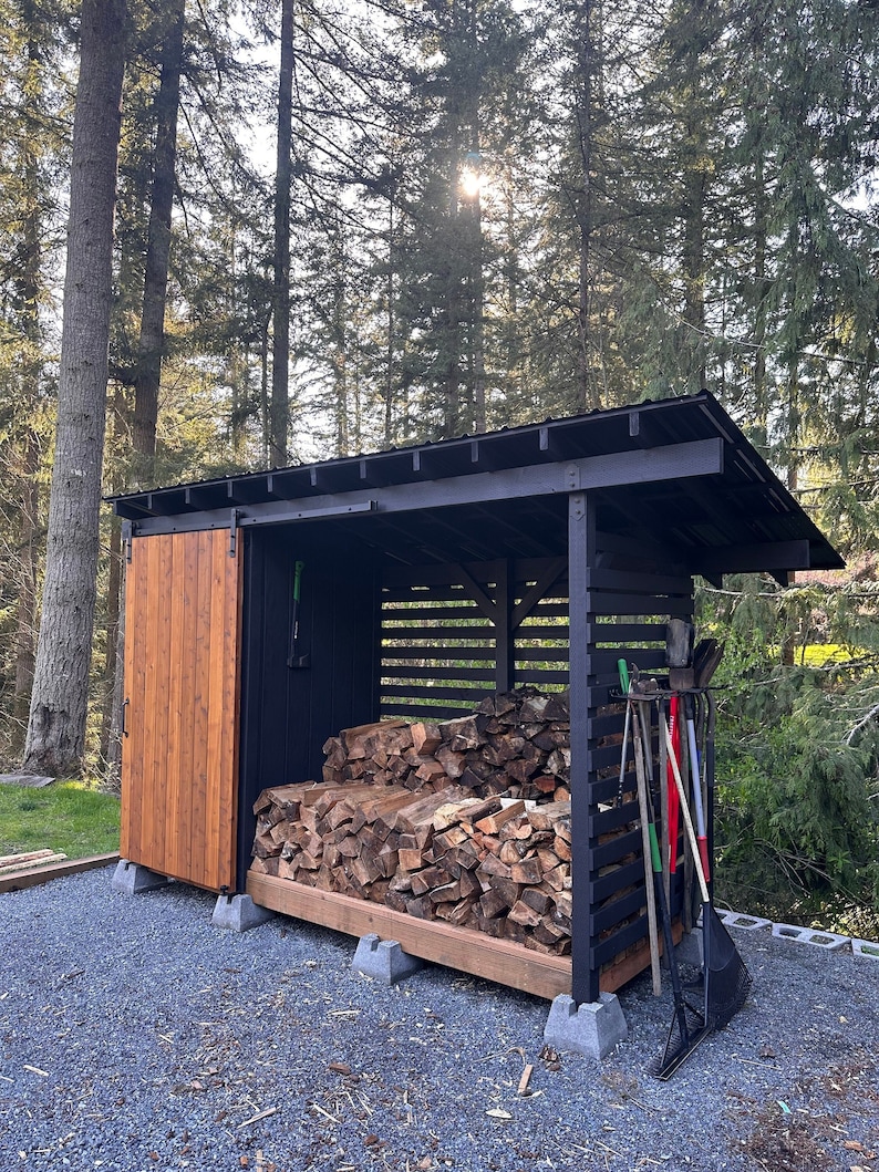 4x12 Firewood Shed Plans PDF - Firewood Storage Shed With Sliding Door ...
