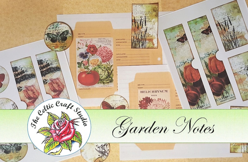 Garden Notes Journal Ephemera | Etsy