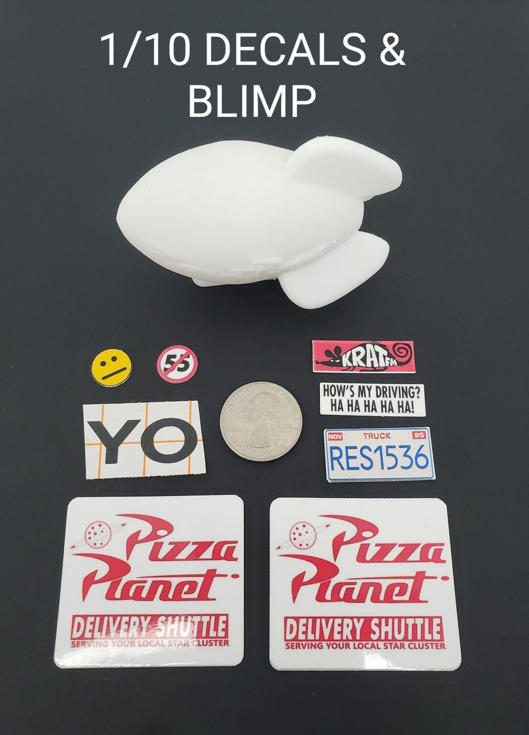 1/10 Scale Pizza Planet DECAL & BLIMP Kit for Radio Controlled Car - Etsy