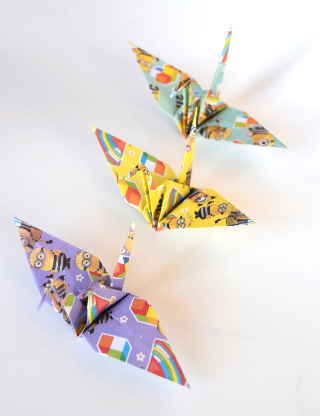 Large Character Origami Paper Cranes Minions Kids Birthday Anniversary ...