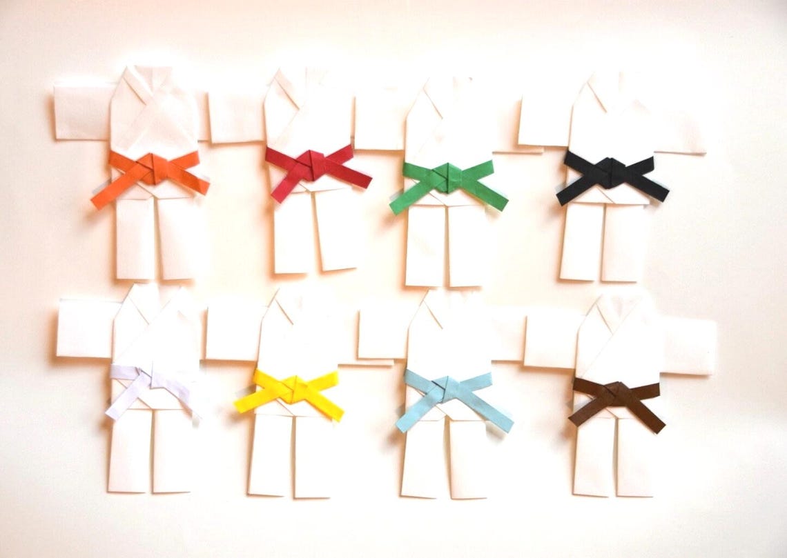 Origami Dogi Martial Arts Uniform Tant Paper Bookmark Aikido Karate ...