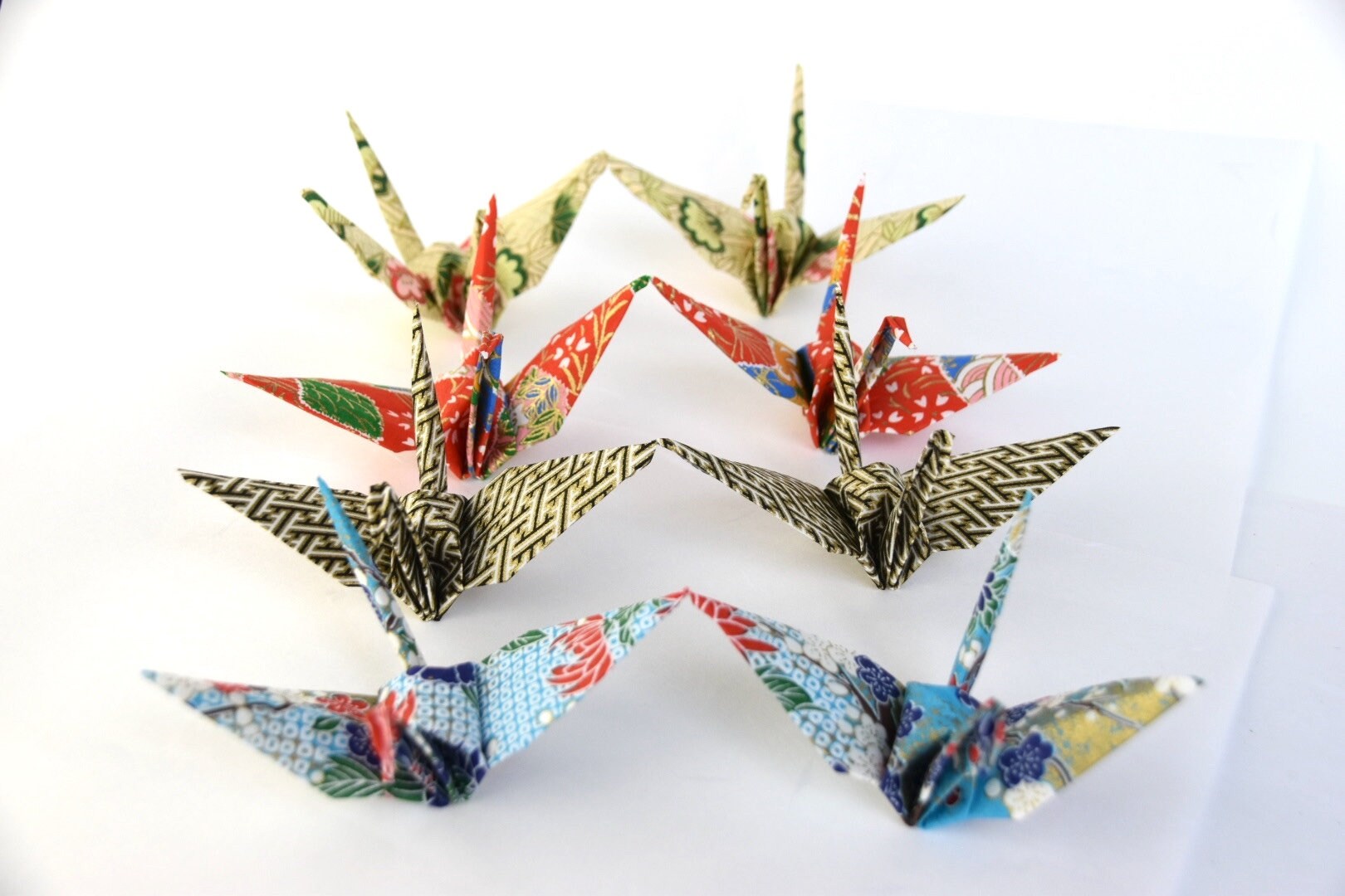 Unique Connected Washi Paper Cranes for Anniversary Wedding | Etsy