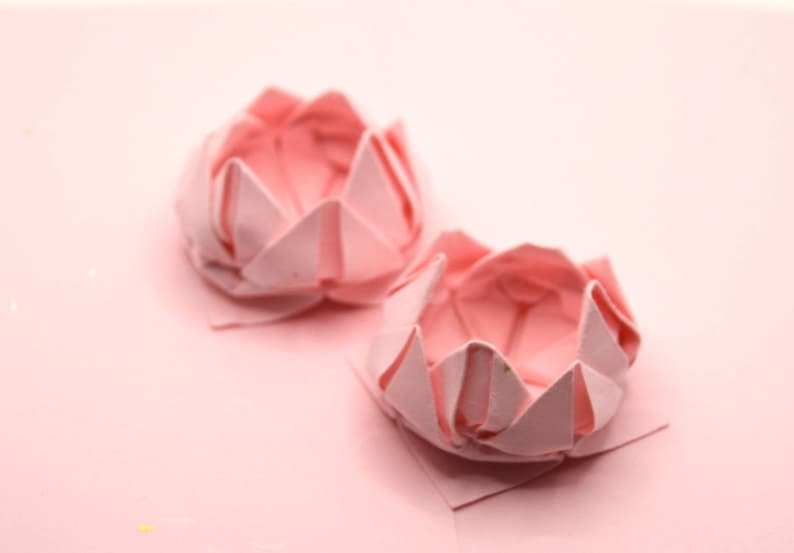 Origami Washi Paper Lotus Flower Gift Box Japanese Jewelry Ring Box ...