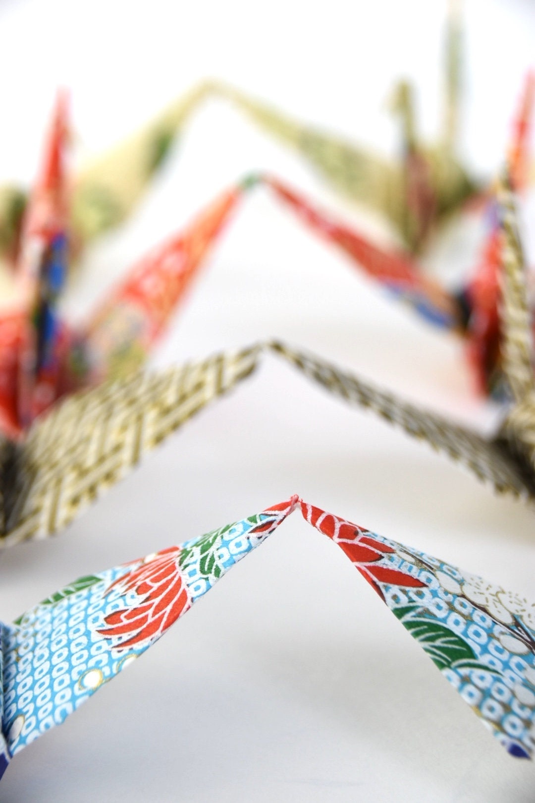 Unique Connected Washi Paper Cranes for Anniversary Wedding | Etsy