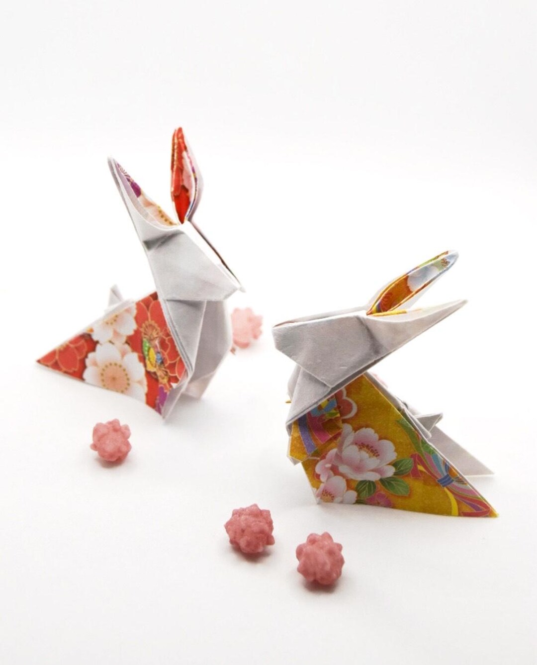 Origami Kimono Dress Bunny Set Yuzen Washi Kawaii Rabbit Easter Wedding ...