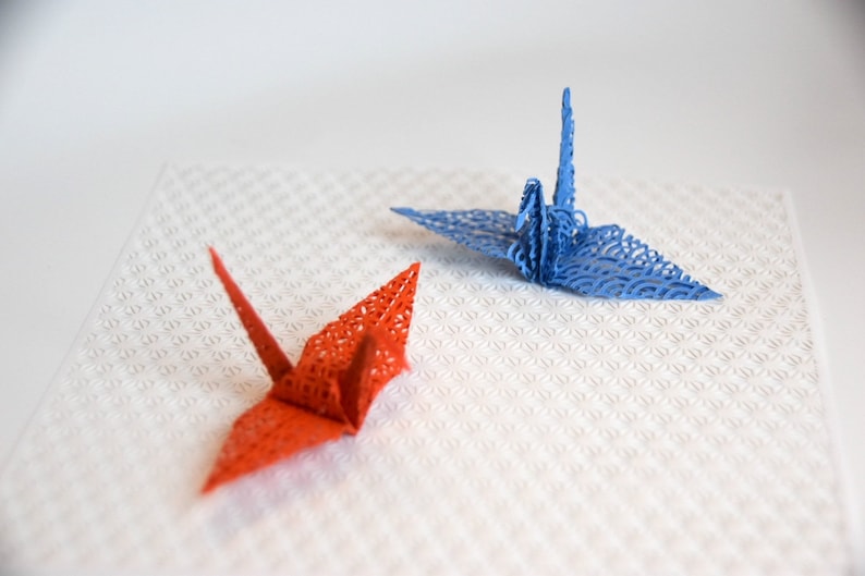 Kirie Origami Chiyogami Orizuru Paper Cranes Wedding Birthday - Etsy