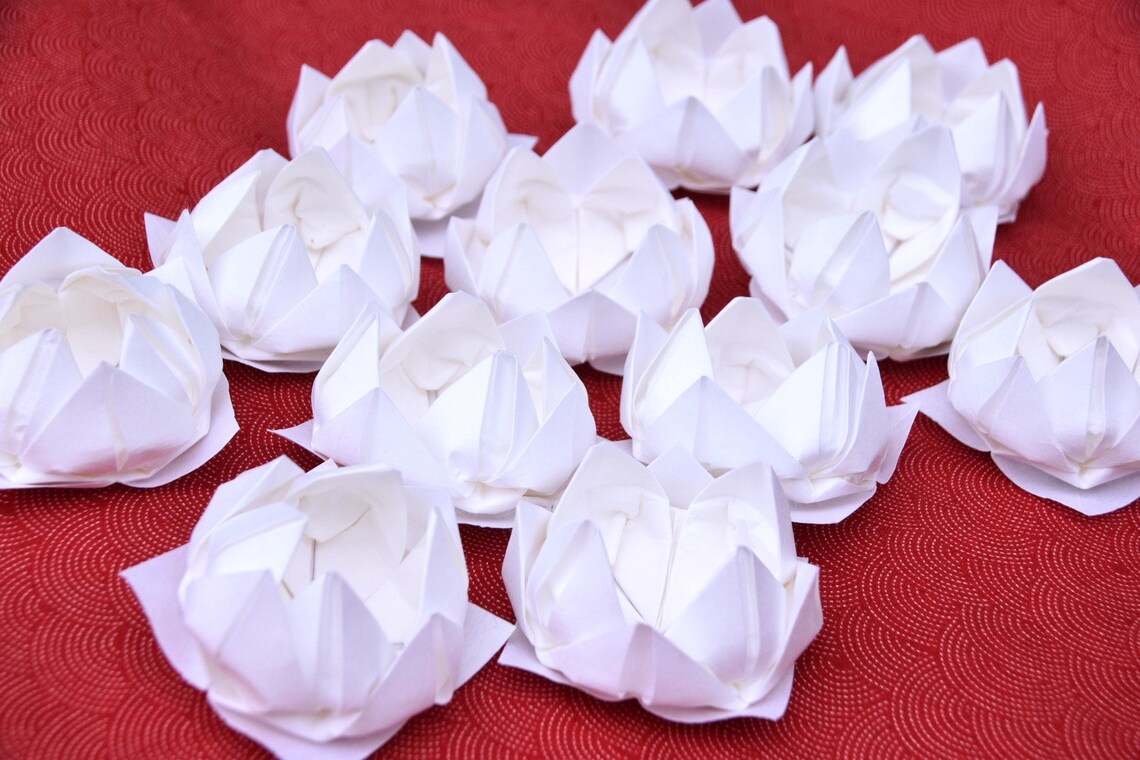 Origami Paper Lotus Flower Gift Box Japanese Jewelry Ring Box - Etsy