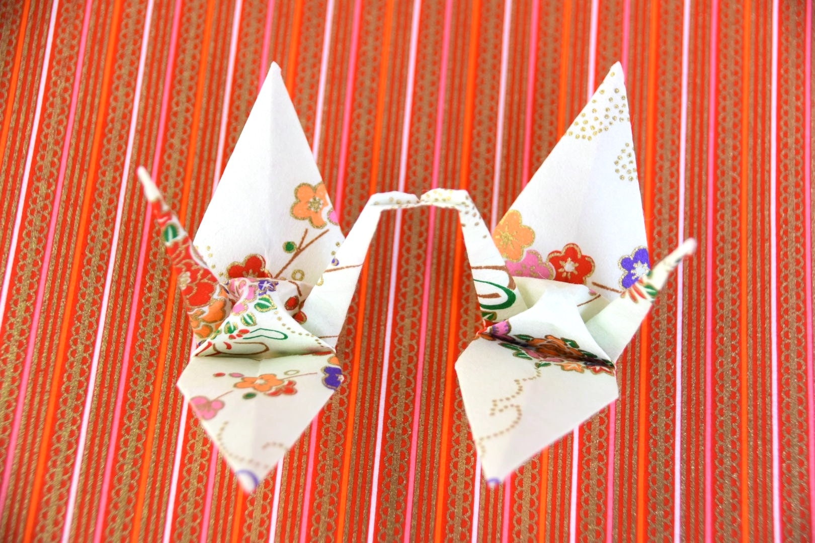 Kissing Origami Connected Cranes Washi Paper Valentines - Etsy