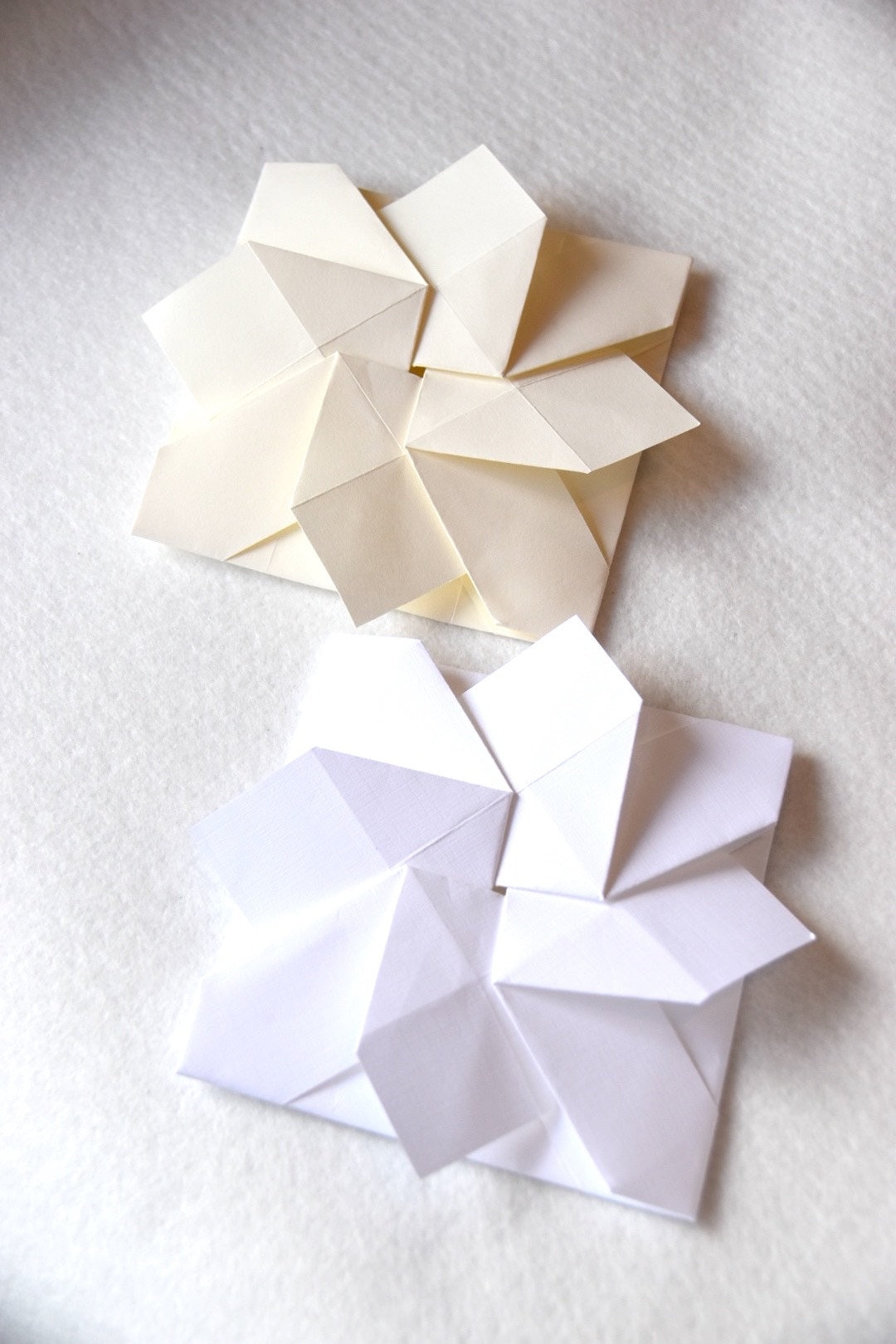 Hand Cut Hand Made Origami Tato Unique White Envelope Wedding Party ...