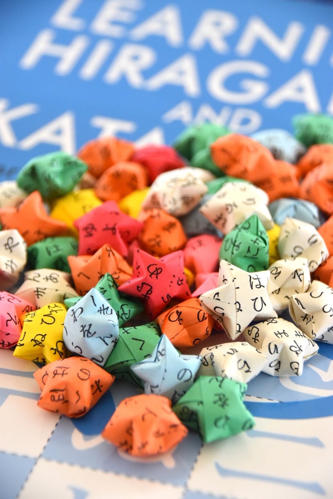 Origami Paper Hiragana Lucky Stars Unique Gift for Japanese Learner Wish Hope Wedding Birthday ...