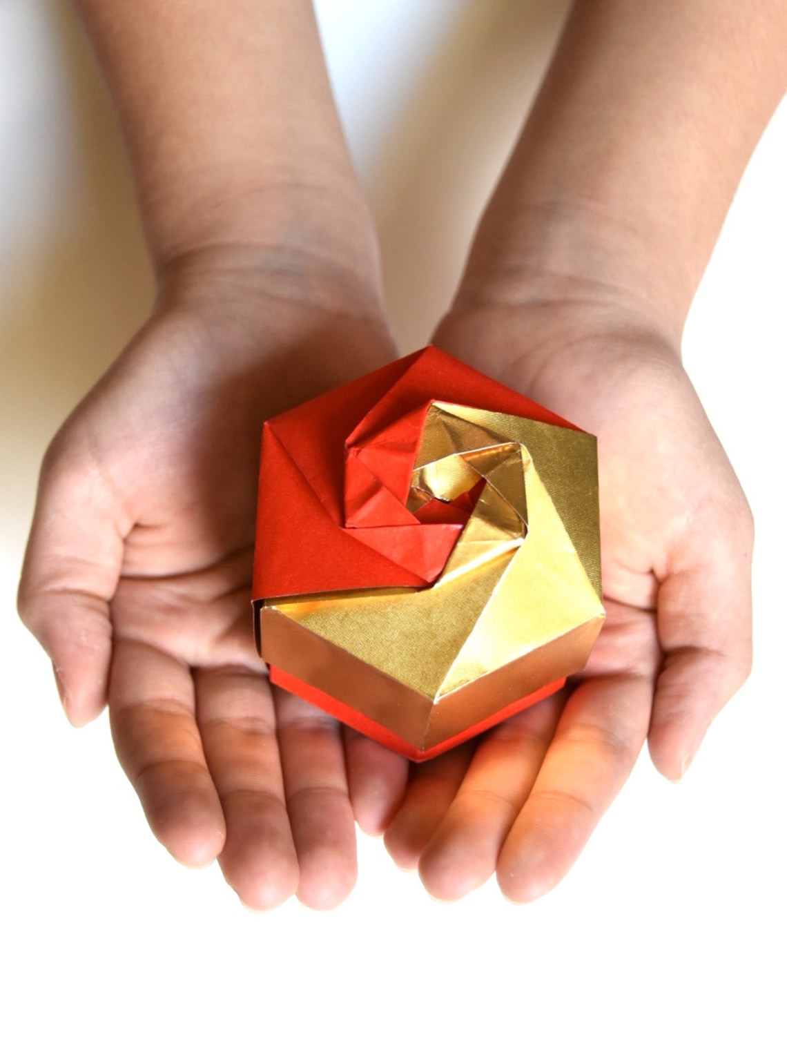 Handmade Origami Paper Gift Box With Floral Decoration - Etsy