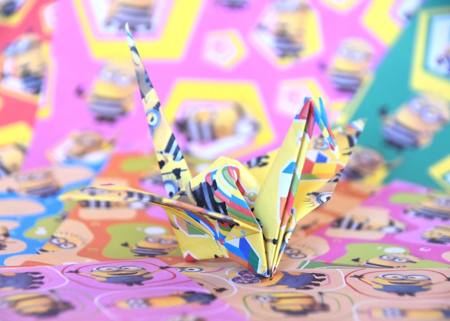 Large Character Origami Paper Cranes Minions Kids Birthday Anniversary ...