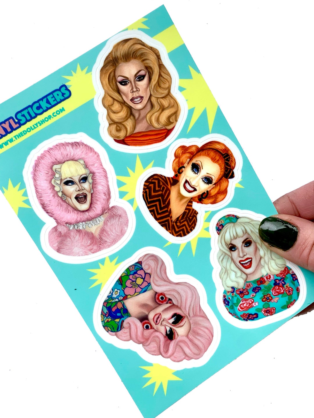 Waterproof Stickers, Sticker Sheet, 5 Drag Queen Stickers, Drag Gift ...