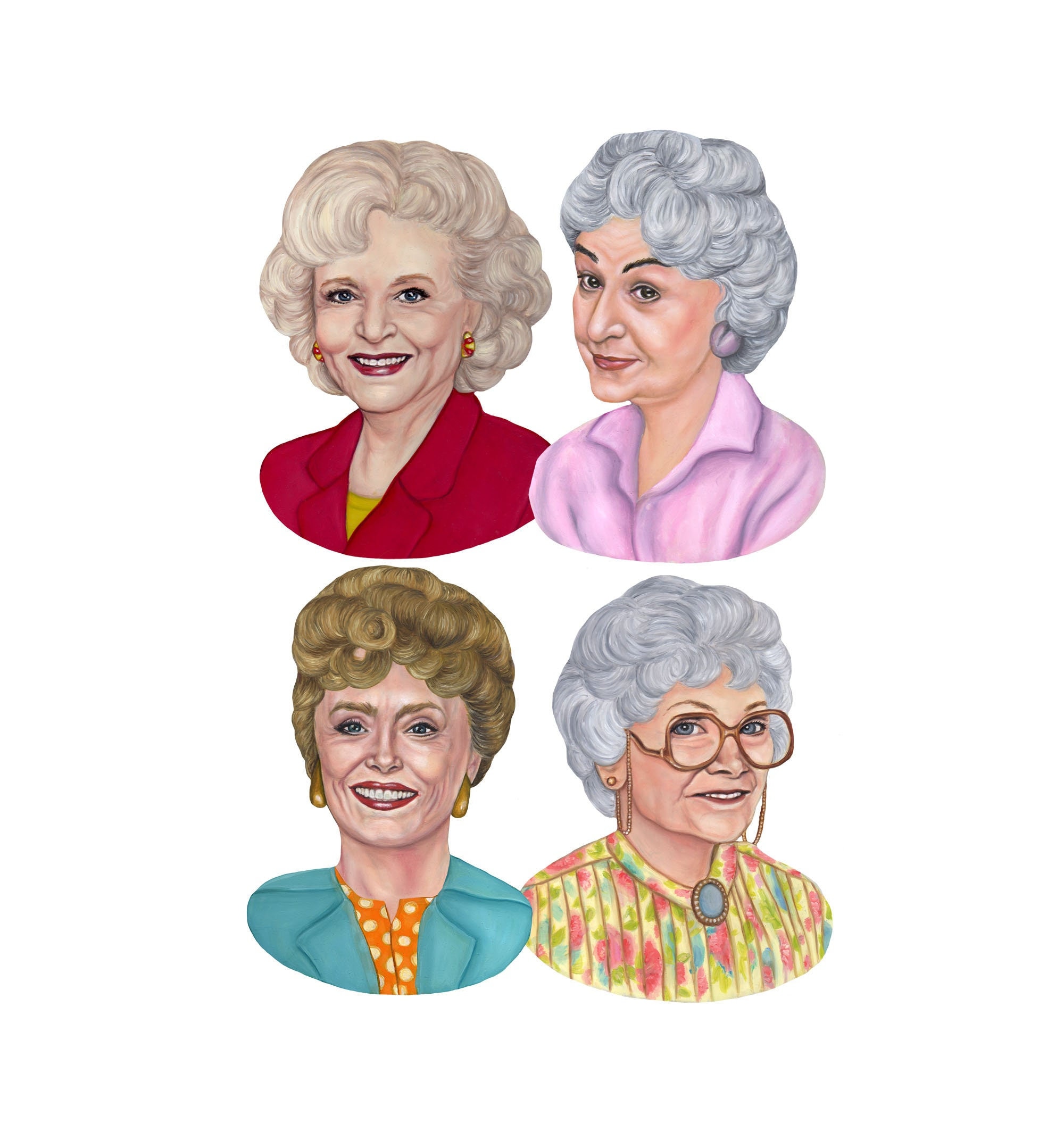 Golden Girls Set of 4 Magnets 80s Ladies Betty White Art - Etsy