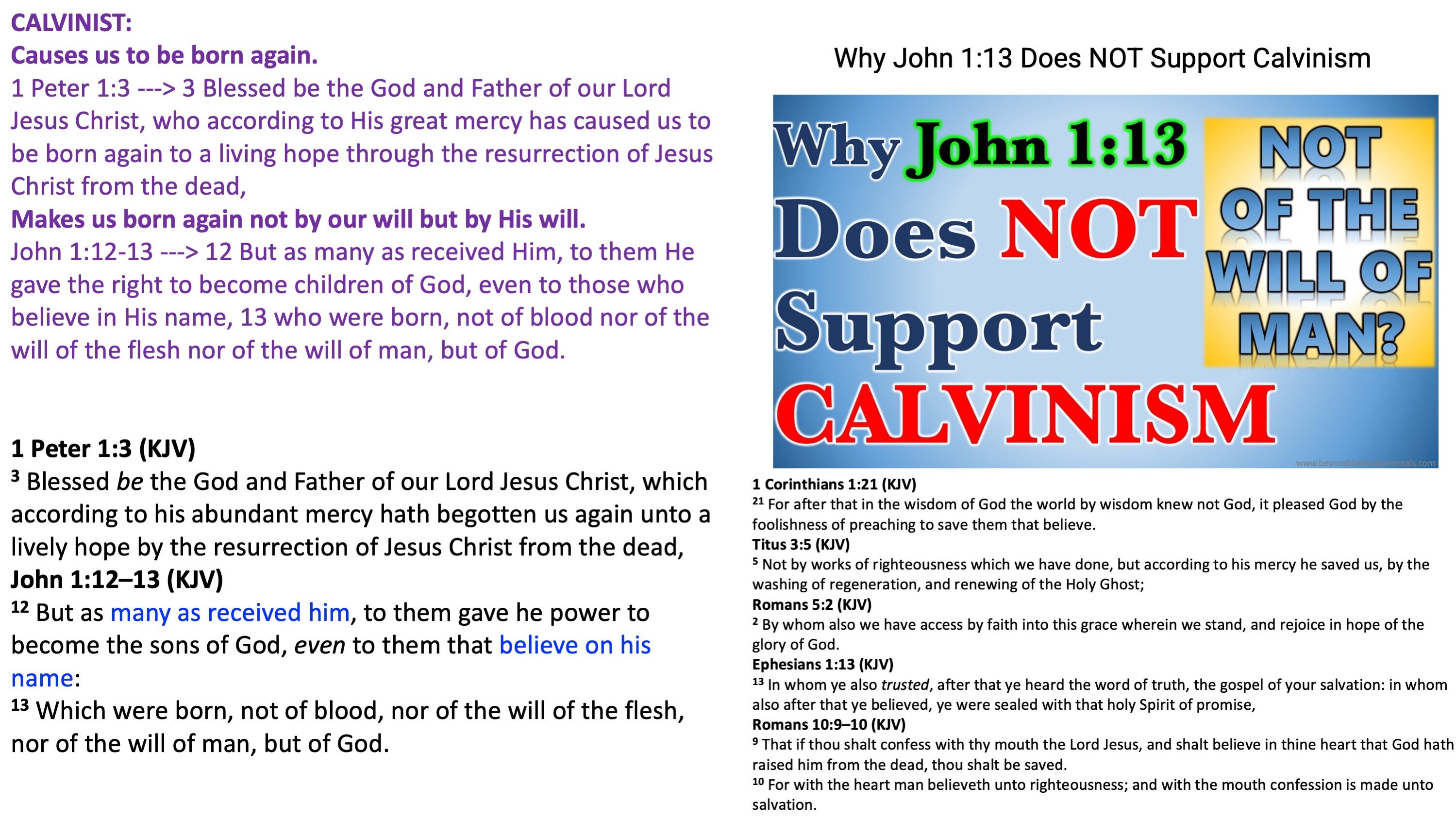 Calvinism Refutation Lightning Round - Etsy