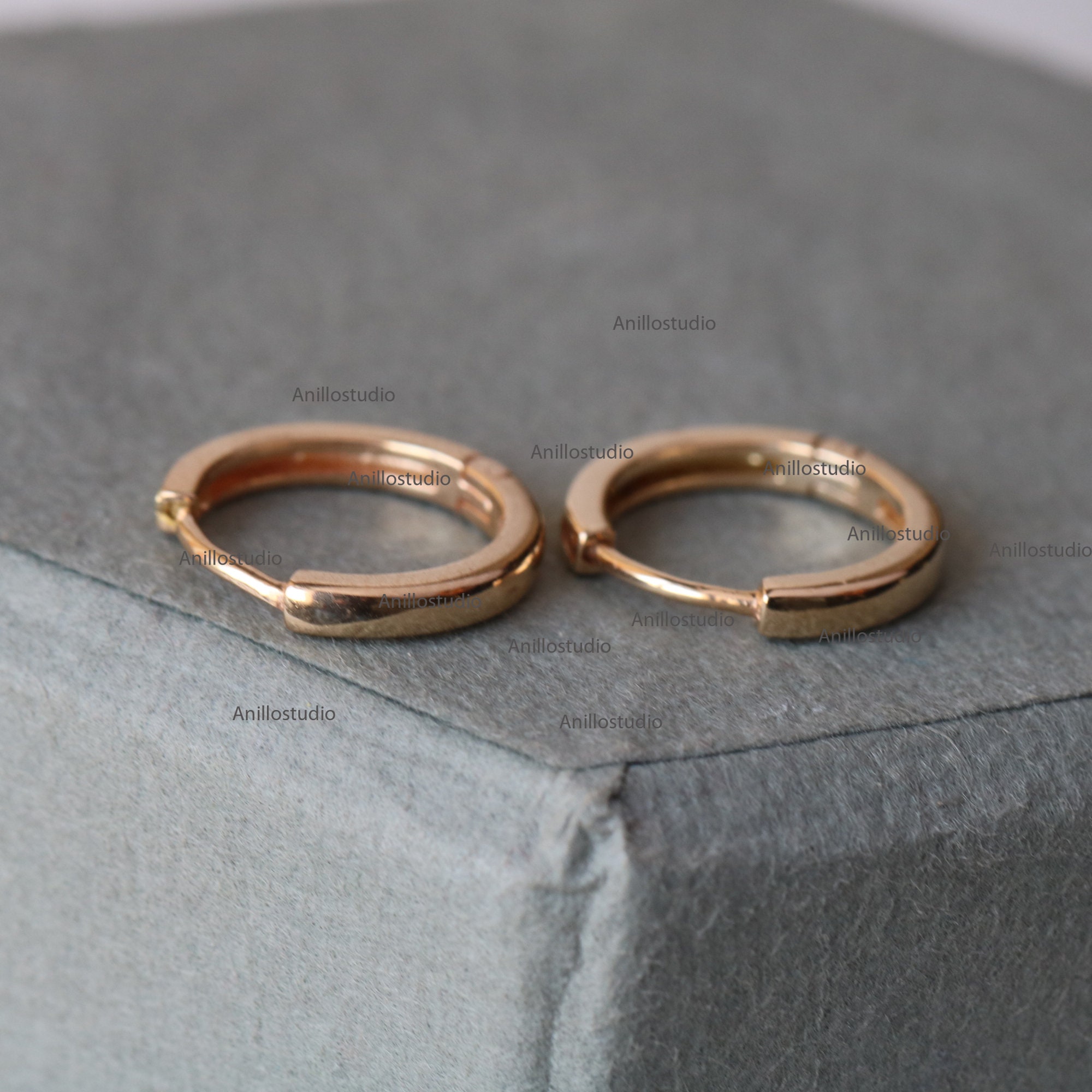 9mm Inner Diameter Gold Hoop Plain Yellow Gold Hoop 14K - Etsy UK