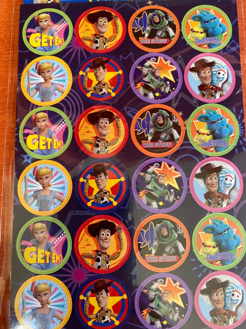 Toy Story 4 Stickers 96 Count Woody Buzz Lightyear Bo Peep - Etsy