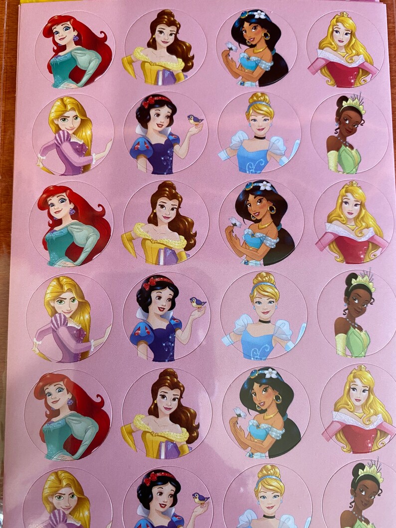 Disney Princess Stickers 96 Count Brand-new Ariel Jasmine - Etsy