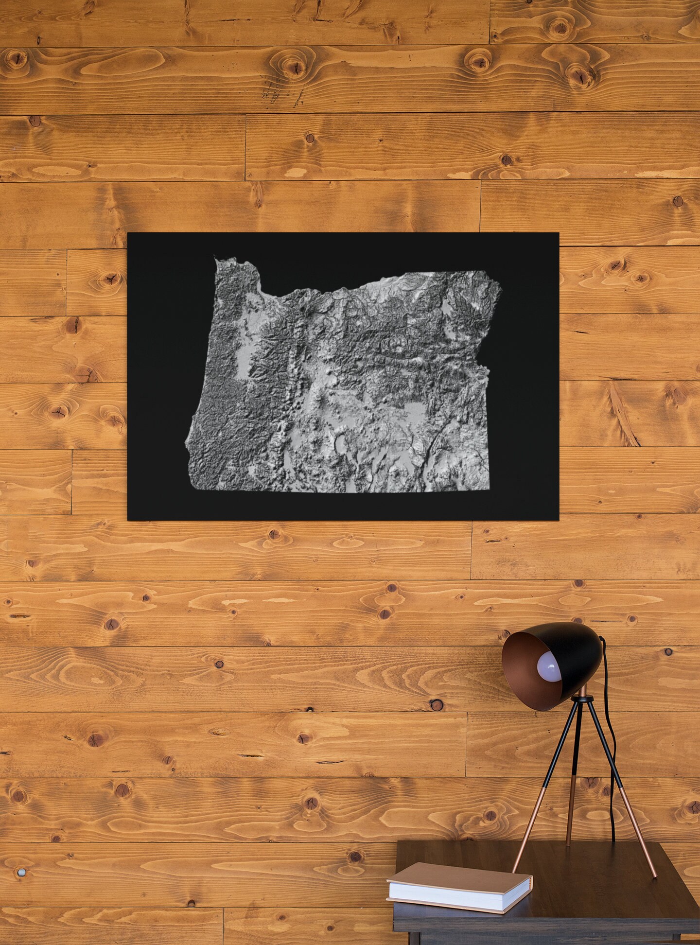 Oregon Topographic Map Map Art Print Oregon Gift Elevation Map ...