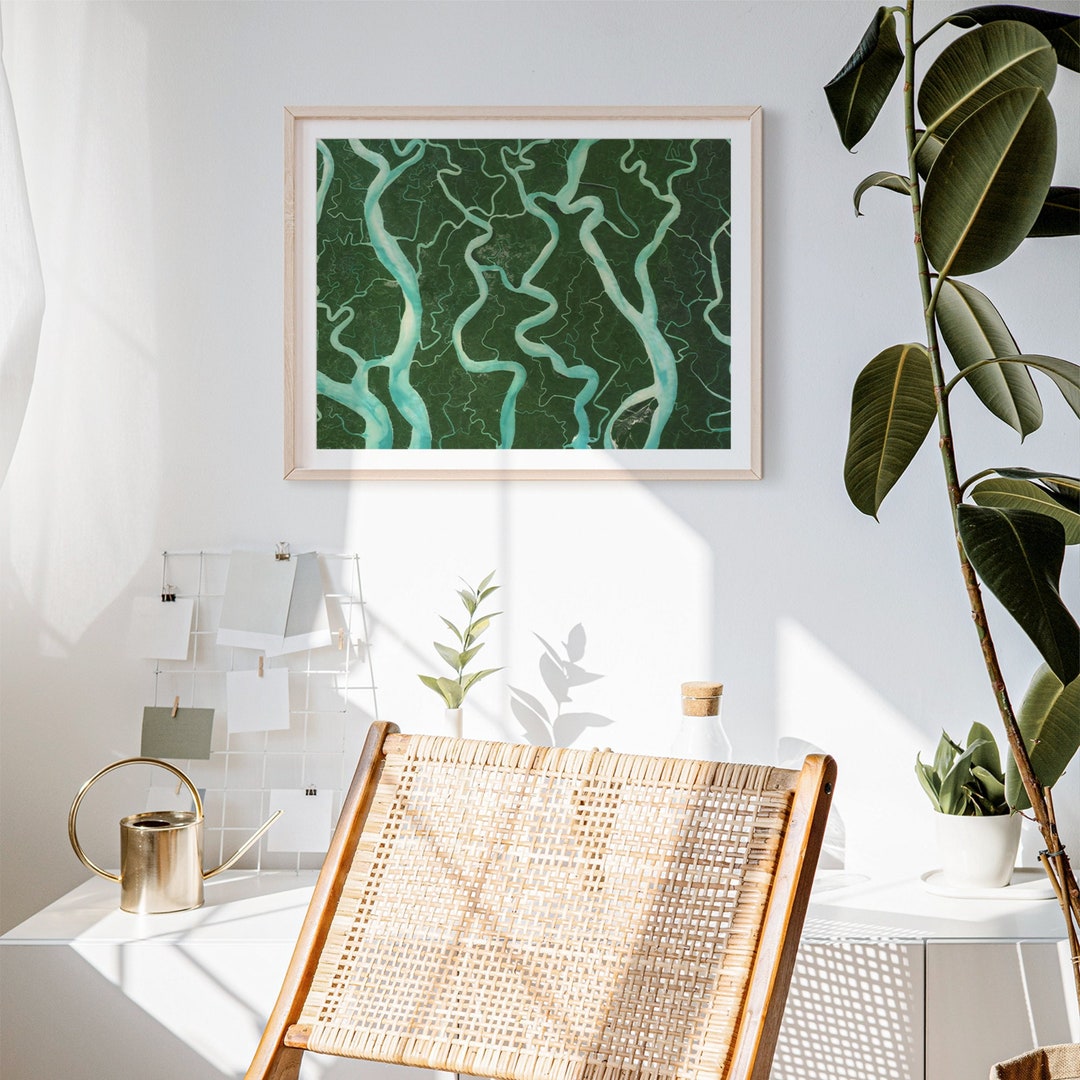 River Network Satellite Imagery Poster, Art Print of River Streams ...