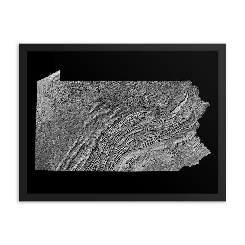 Pennsylvania Topographic Map Map Art Print Pennsylvania Gift Elevation ...